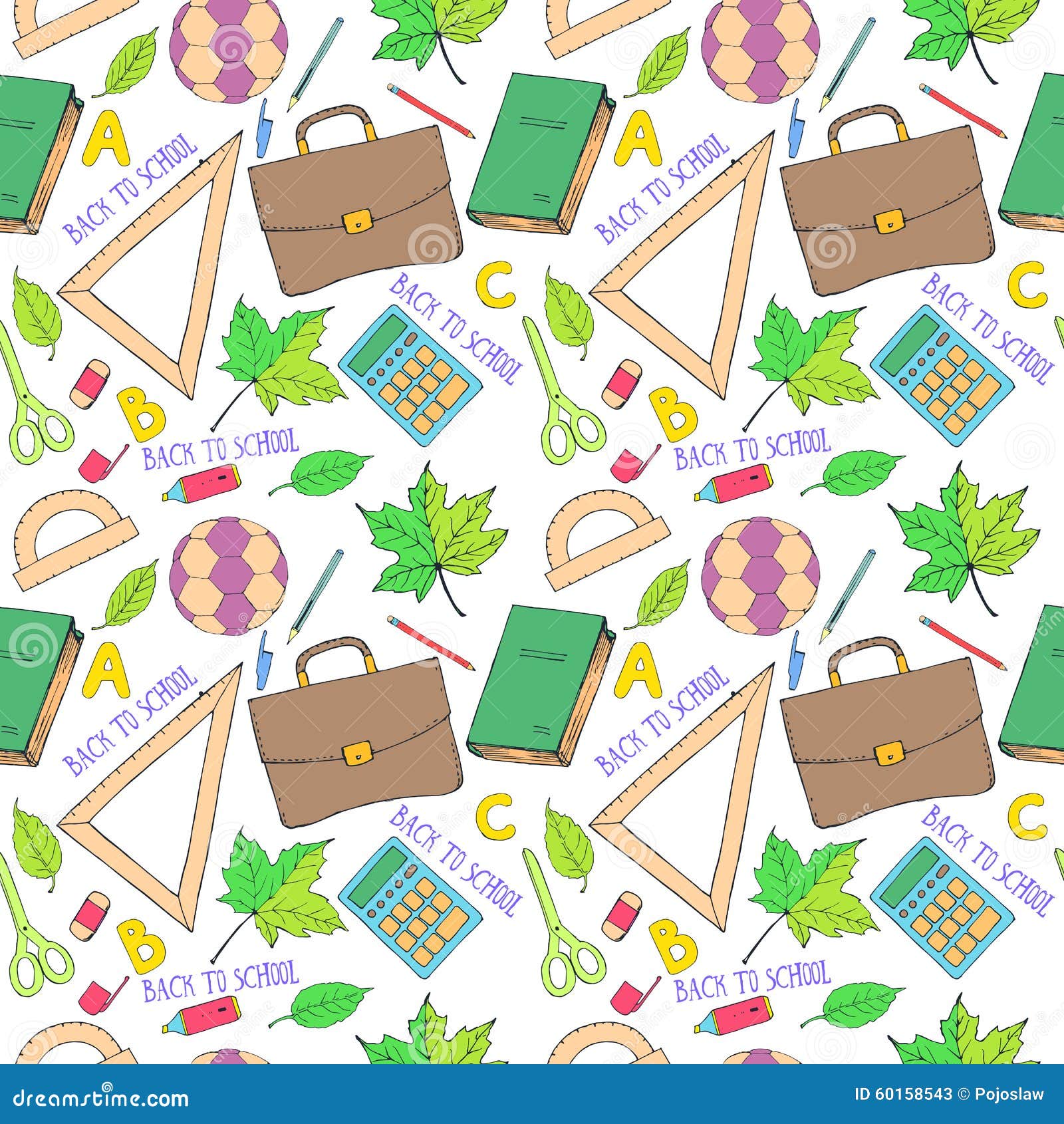 Hand drawn school symbols stock vector. Illustration of child - 60158543