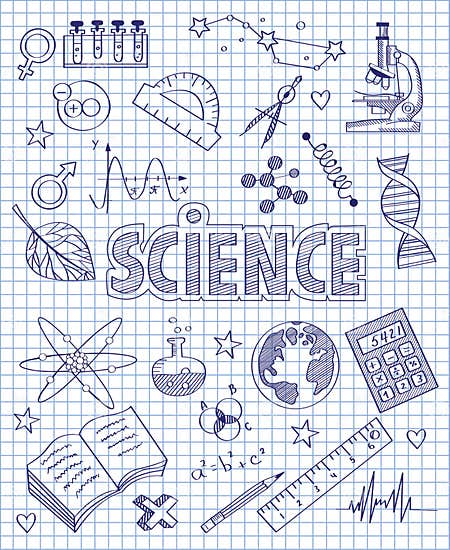 Hand drawn science set stock vector. Illustration of diagram - 50834260