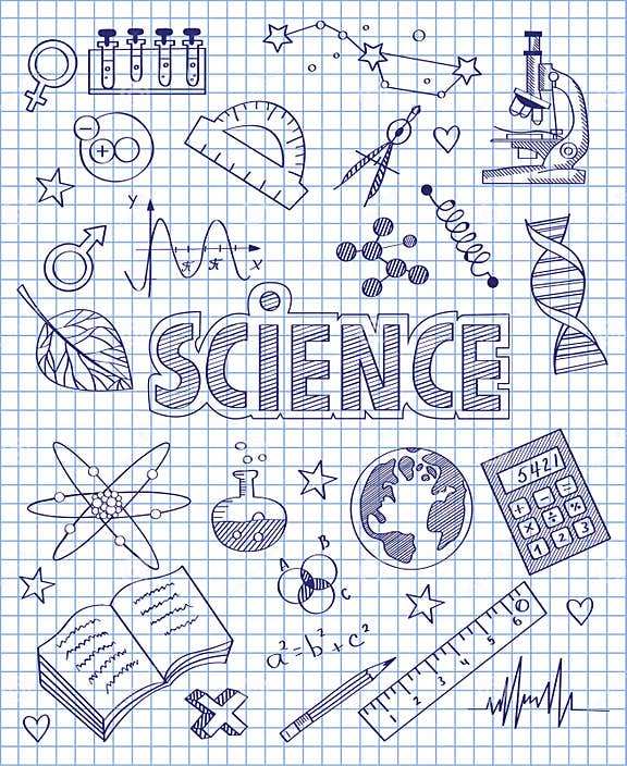Hand drawn science set stock vector. Illustration of diagram - 50834260