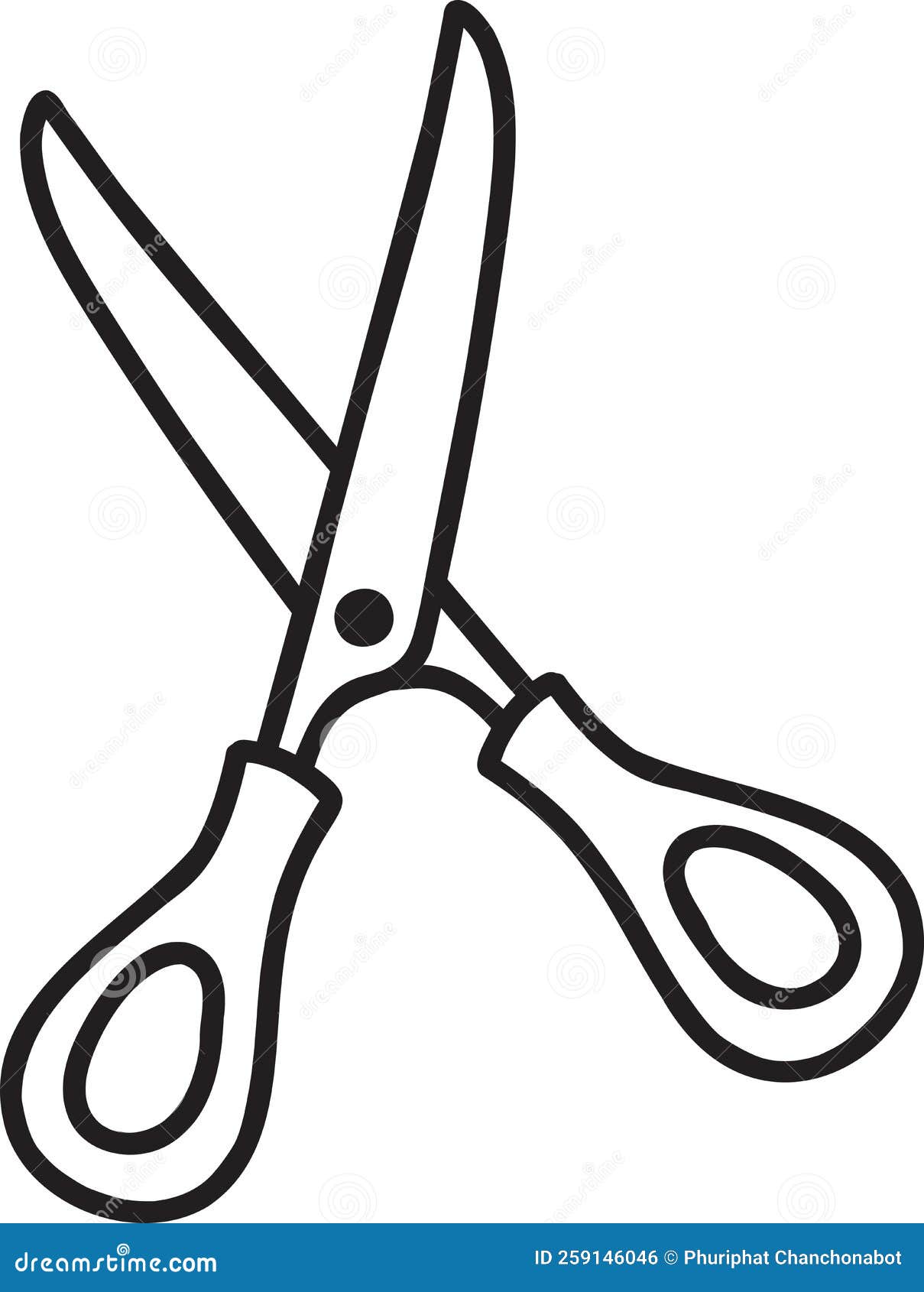 Hand Drawn Scissors Illustration Stock Vector - Illustration of tailor ...