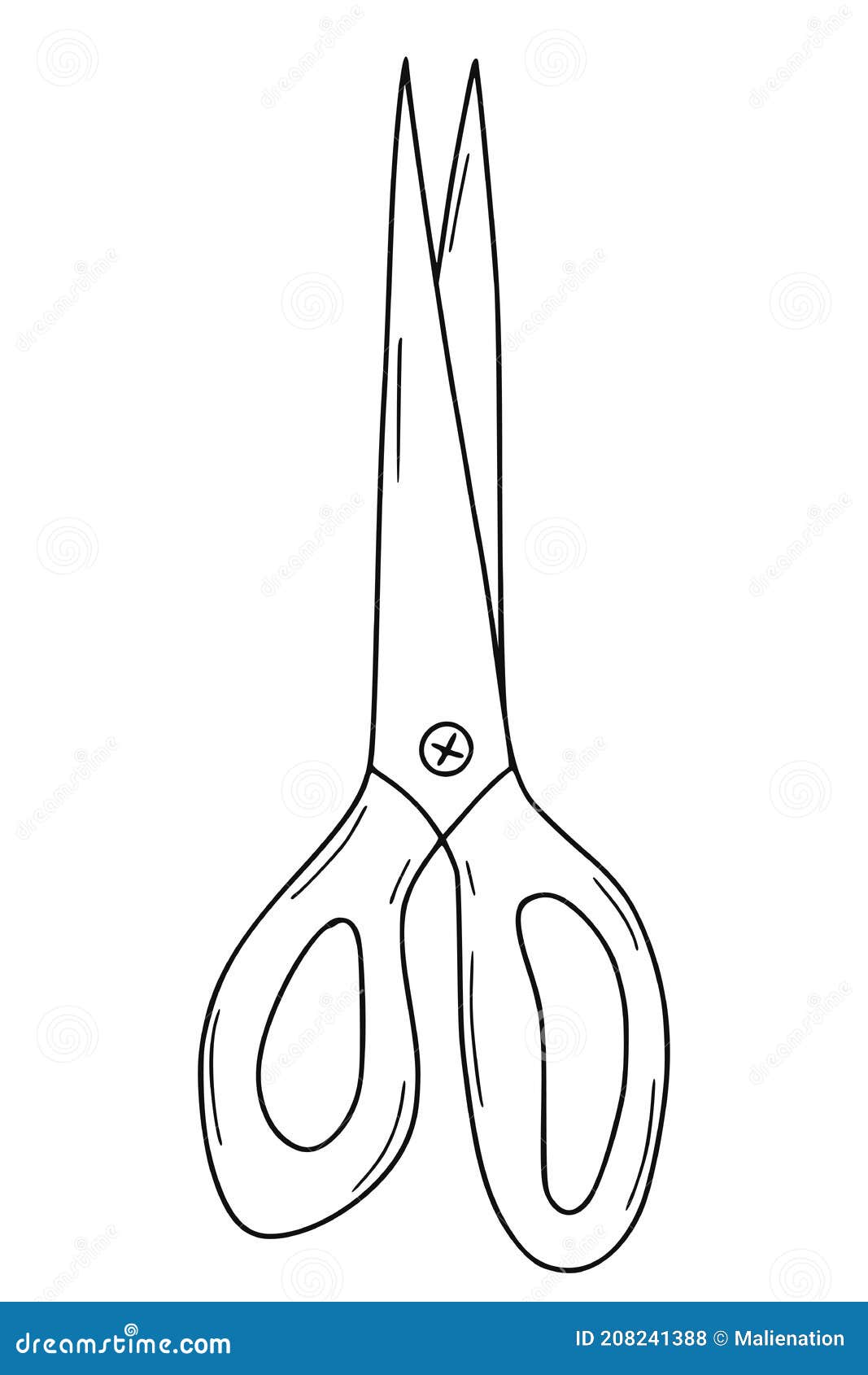Hand Drawn Scissors. Outline Shears Illustration | CartoonDealer.com ...