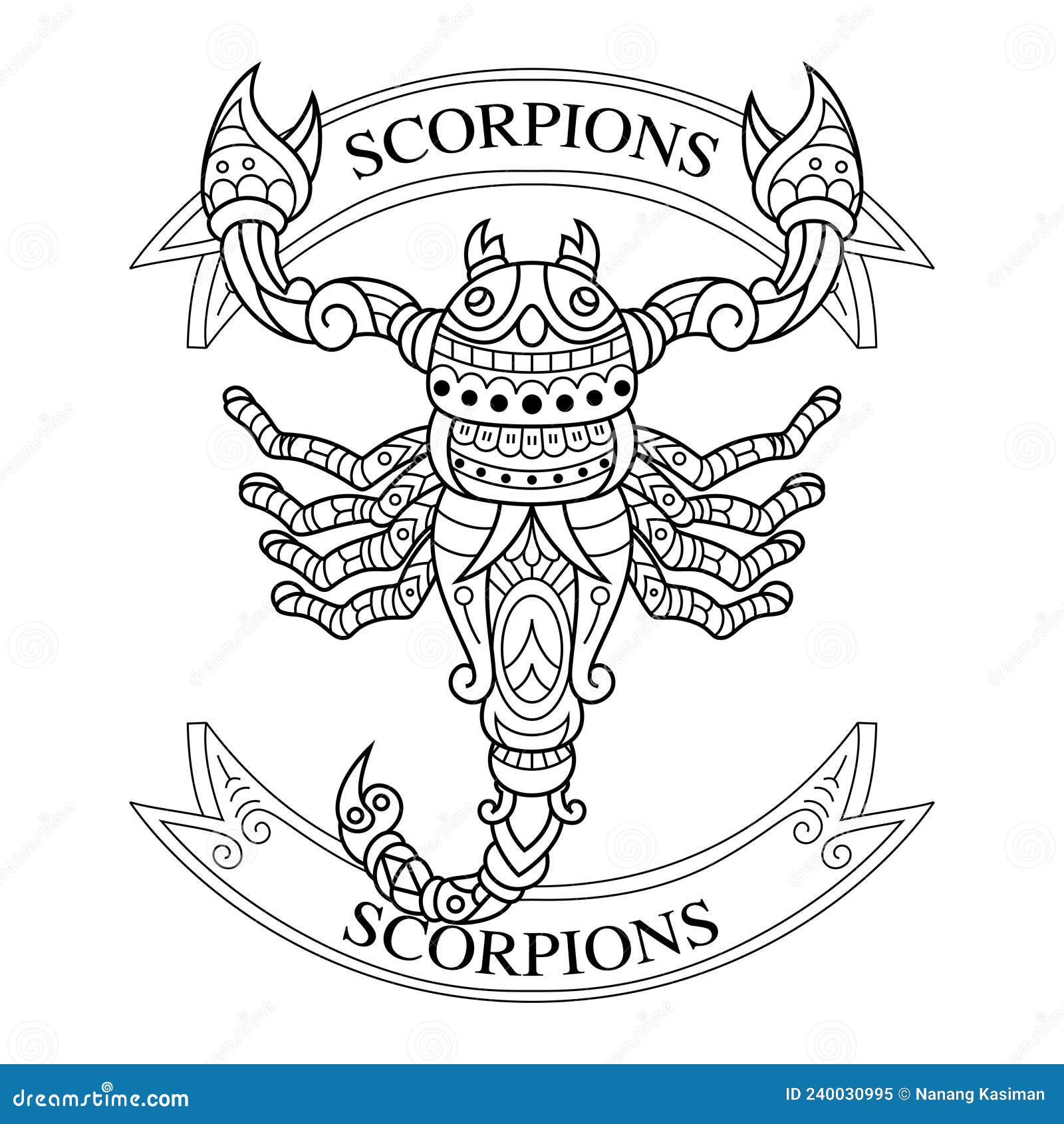 Hand Drawn of Scorpions in Zentangle Style Stock Vector - Illustration ...