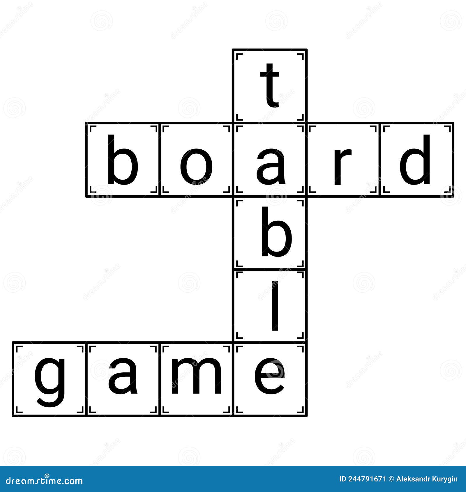 Hand Drawn Scrabble Game. Board Game that Develops Erudition. Doodle ...