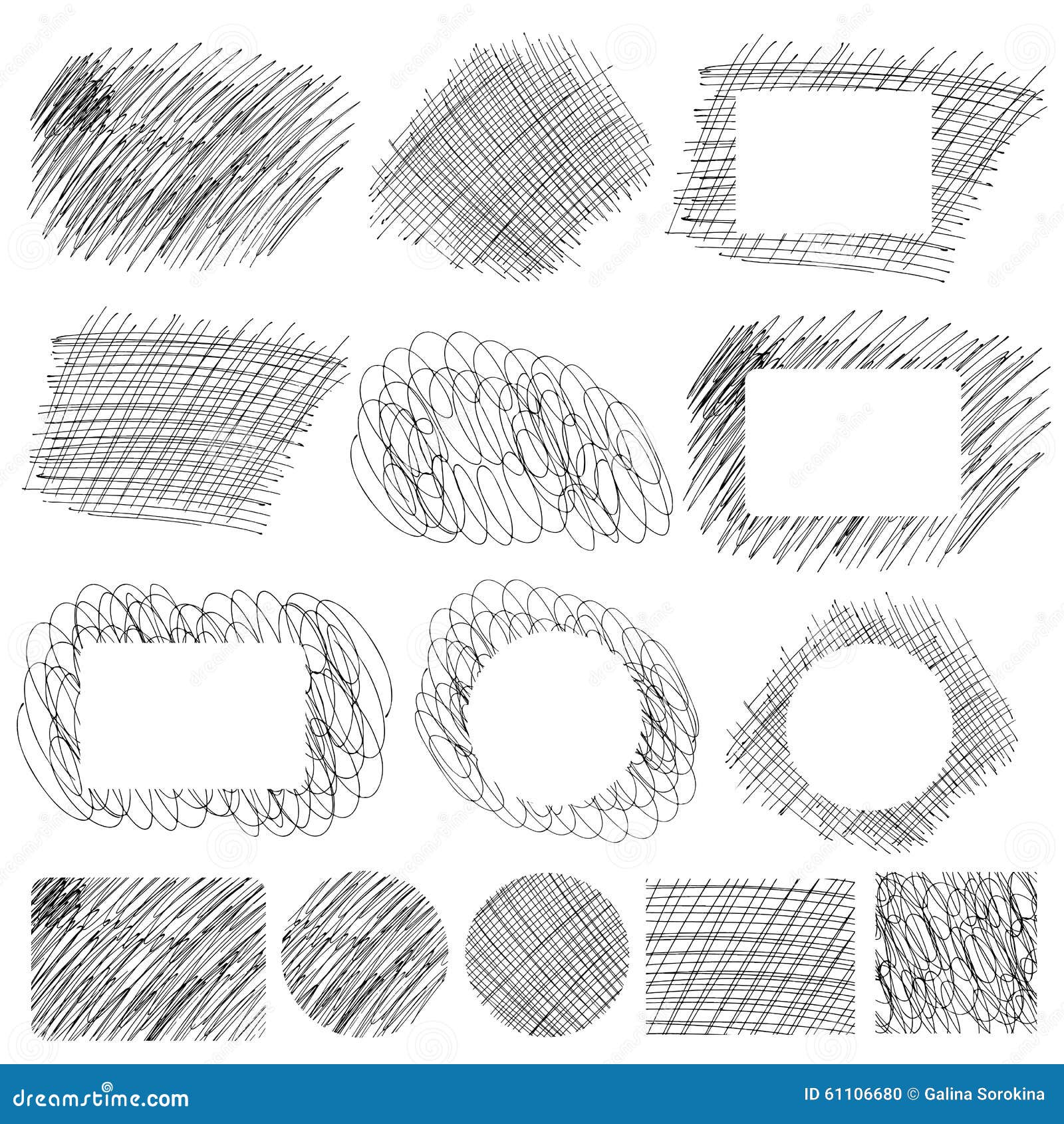 Hand Drawn Scratch Simple Patterns and Banners Stock Vector ...
