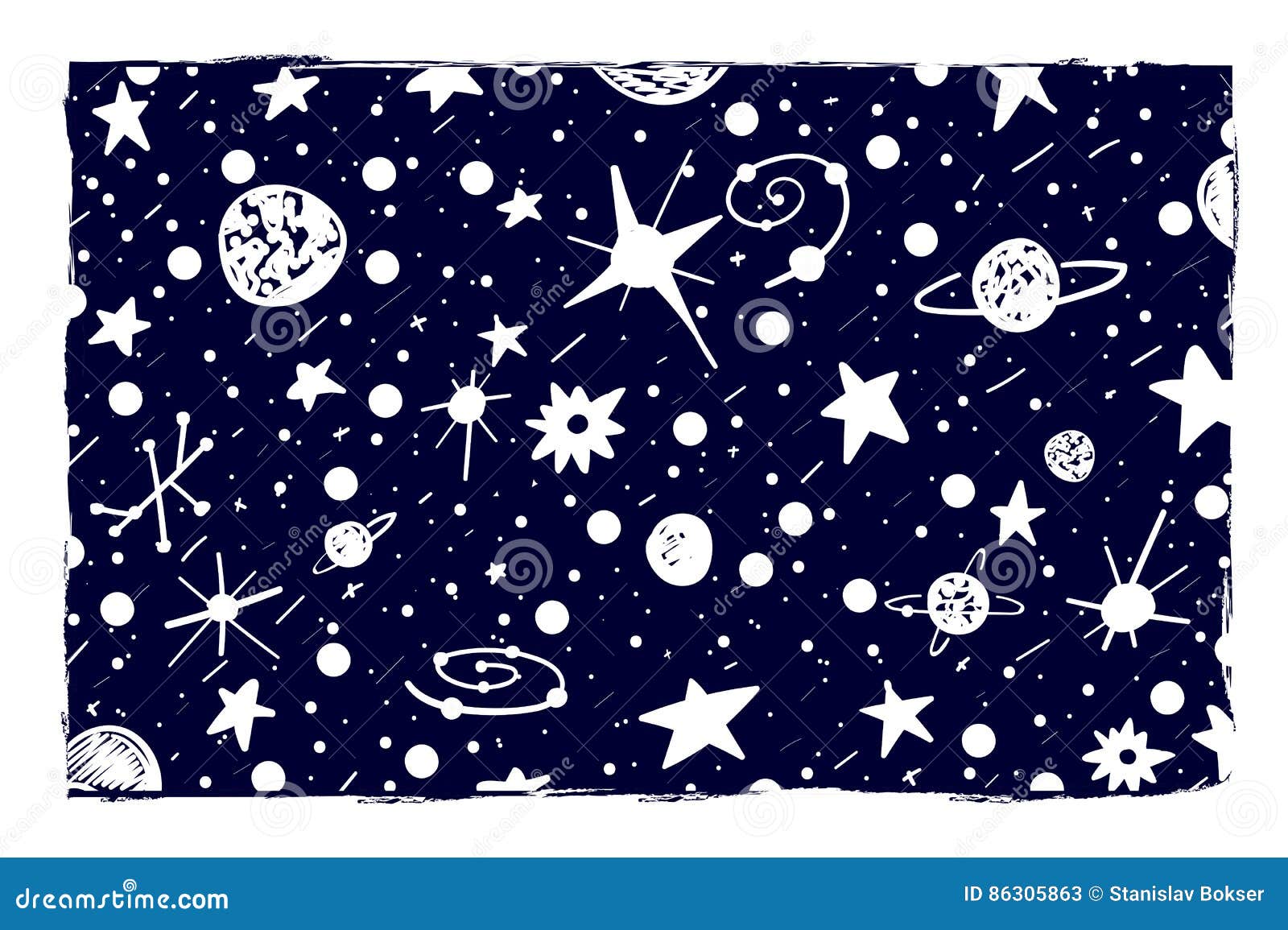 Hand Drawn Scratch Style Night Sky Background Stock Vector ...