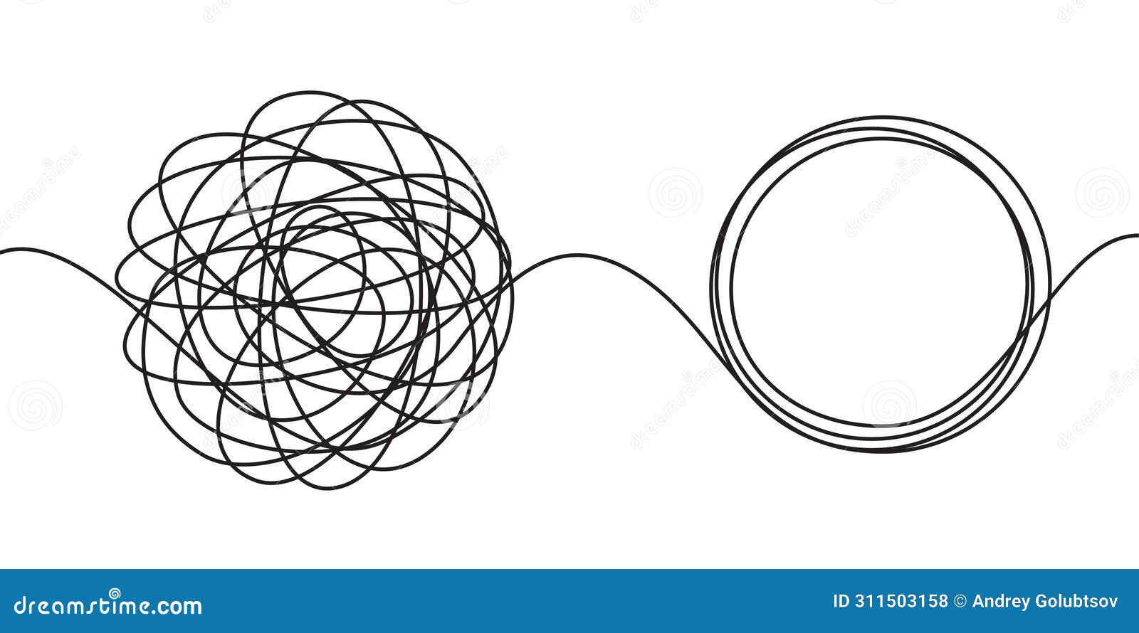 Hand Drawn Scrawl Sketch or Black Line Spherical Abstract Scribble ...