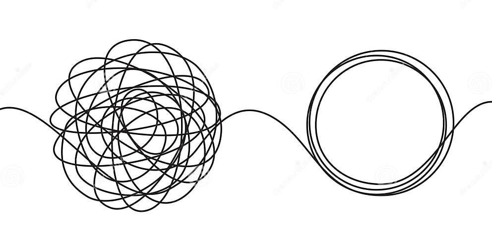 Hand Drawn Scrawl Sketch or Black Line Spherical Abstract Scribble ...