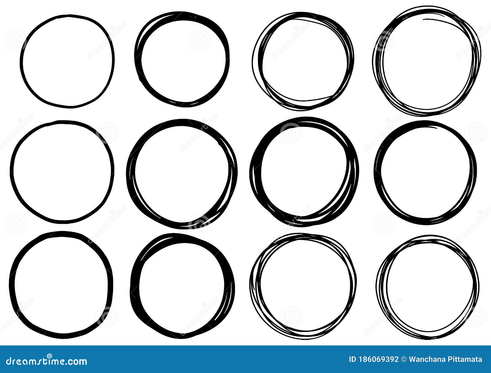 0014 Hand Drawn Scribble Circle Stock Vector - Illustration of hand ...