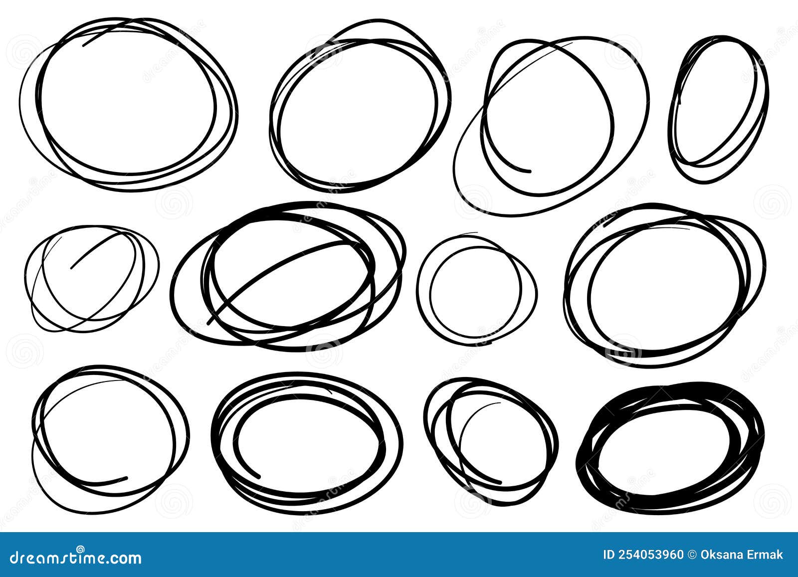 Hand Drawn Scribble Circles Stock Vector - Illustration of element ...