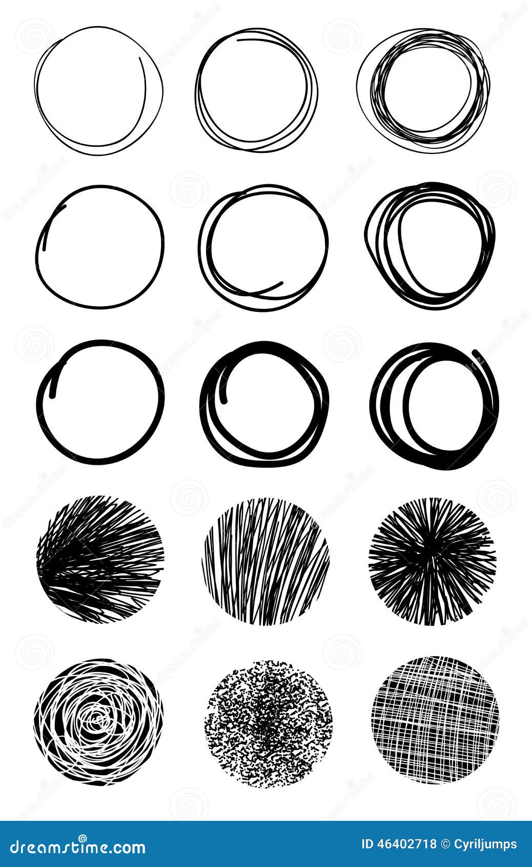 Hand Drawn Scribble Circles.Design Elements Eps 10 Stock Vector - Illustration of drawn, design ...