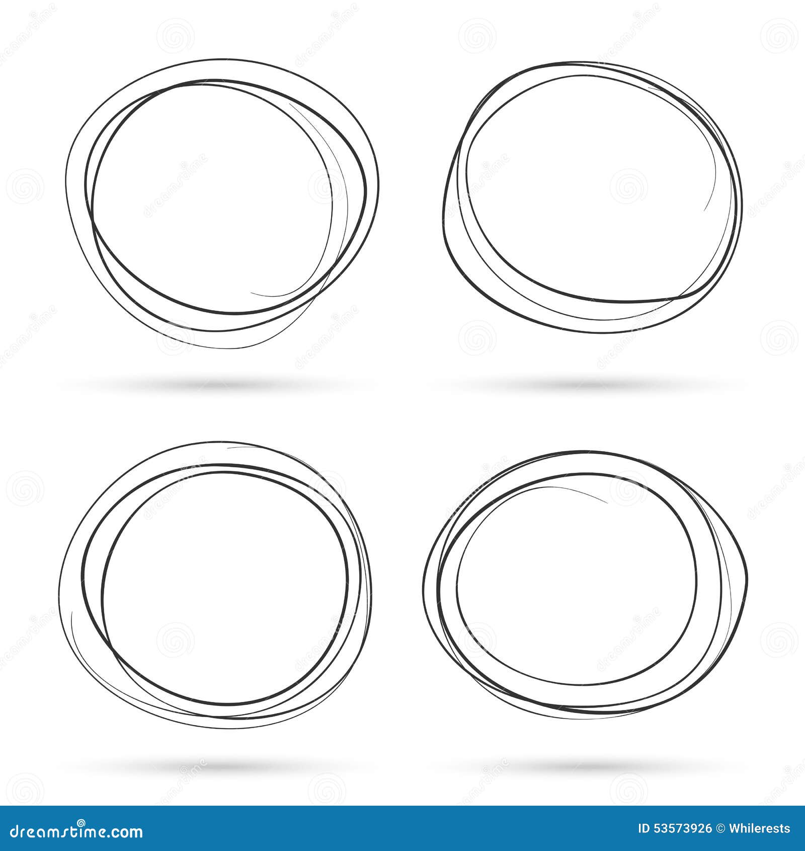 Hand Drawn Scribble Circles Template Stock Illustration - Illustration ...