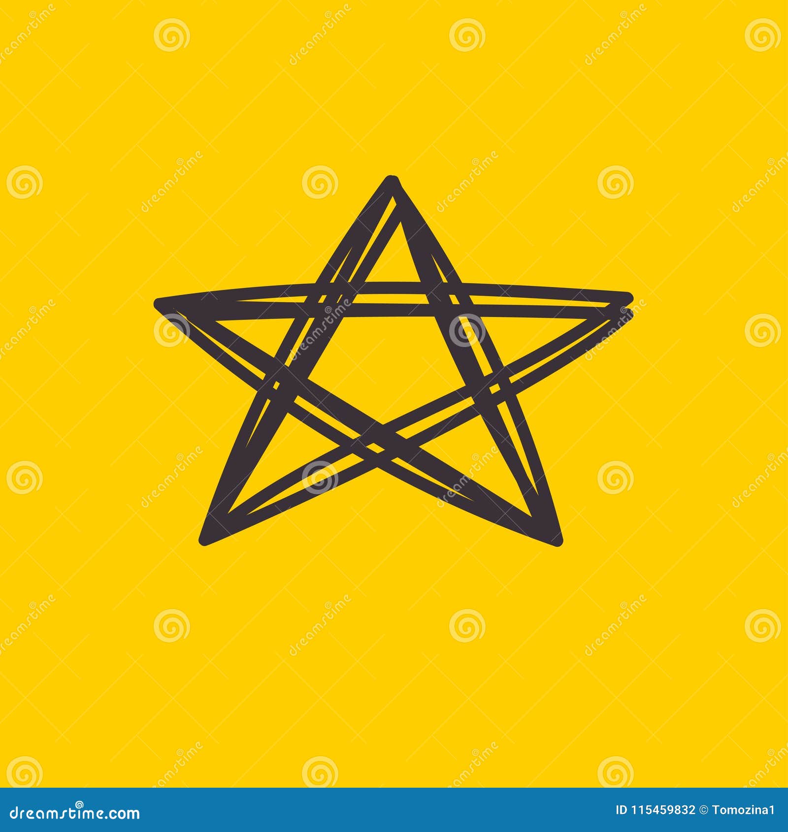 Scribble doodle star stock vector. Illustration of outline - 115459832