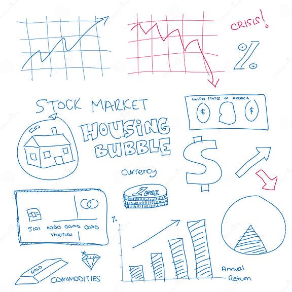 Hand Drawn Scribble of Finance Stock Illustration - Illustration of ...