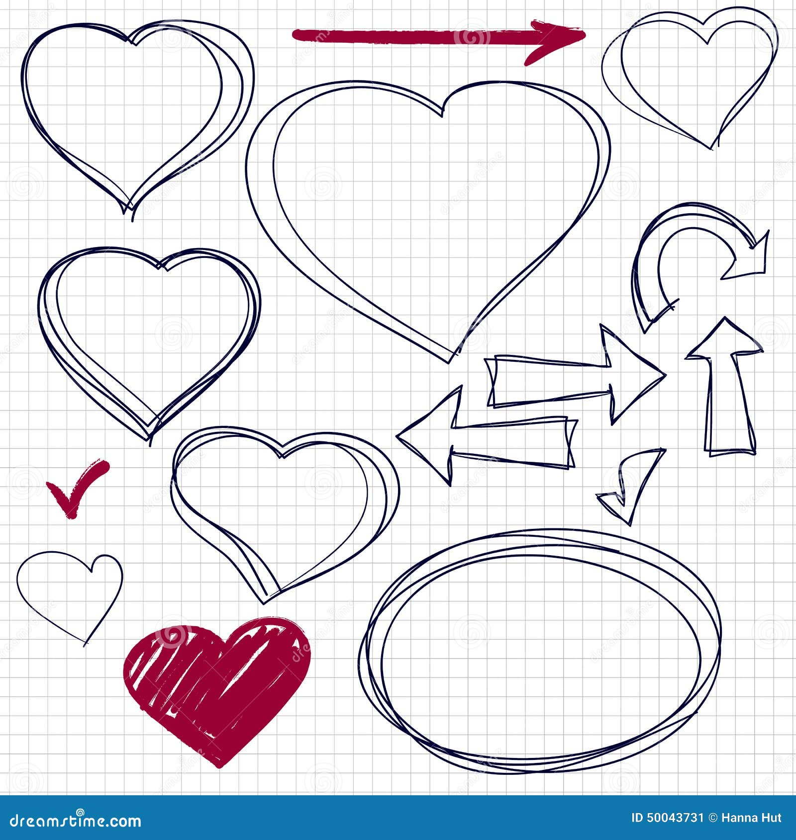 Hand Drawn Scribble heart stock vector. Illustration of valentine ...
