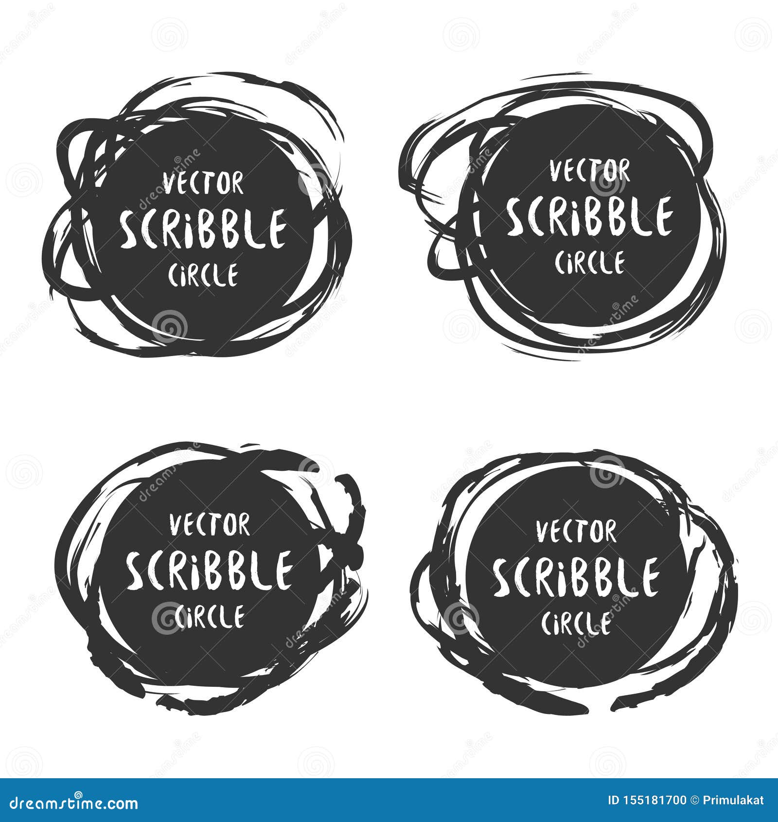 Hand Drawn Scribble Labels with Text Vector Set Stock Vector ...