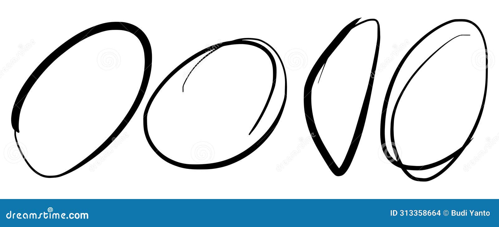 Hand Drawn Scribble Line Circles. Doodle Circular for Message Note Mark ...