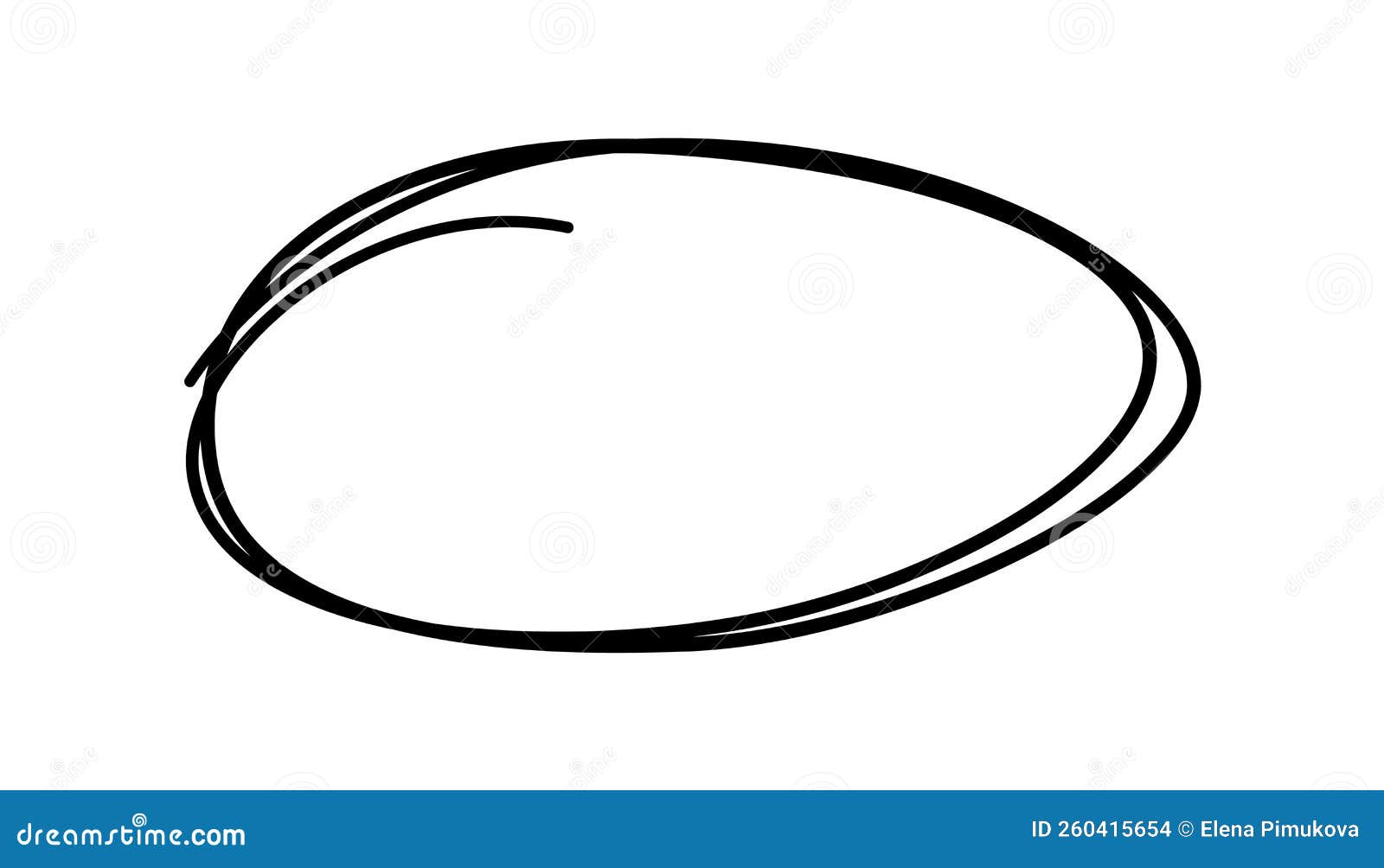 Hand Drawn Scribble Oval. Doodle Sketch Underline. Highlight Circle ...