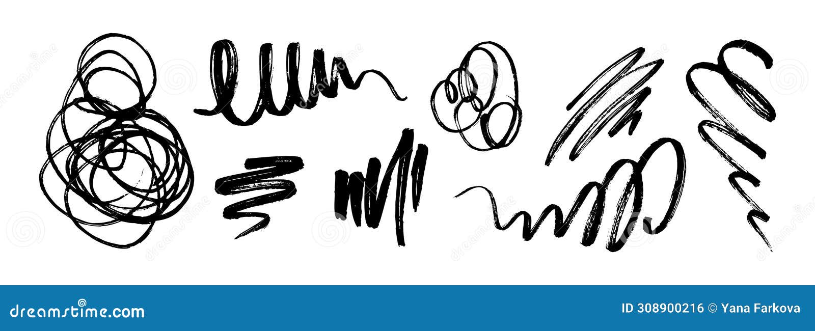 Hand Drawn Scribble Pencil Line Set. Scratch Texture Sketchy Graphic ...