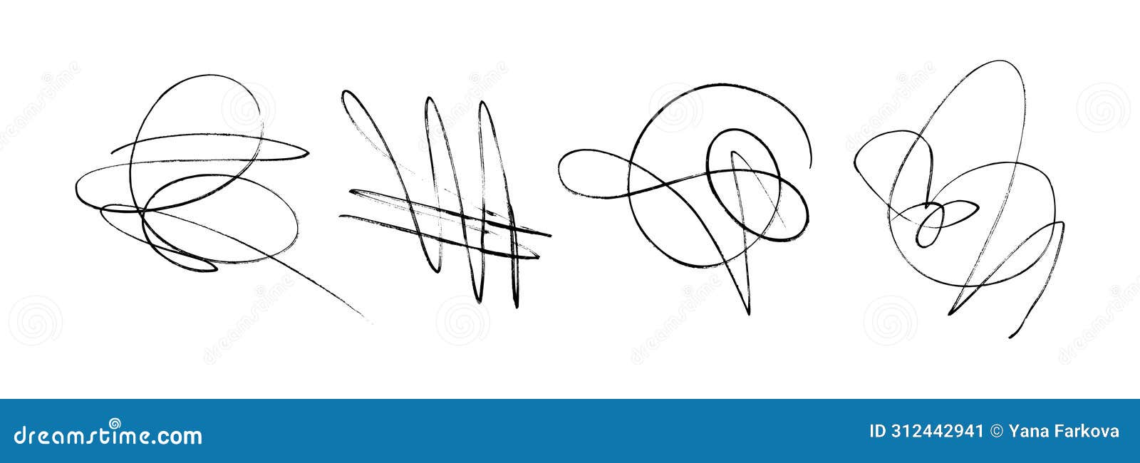 Hand Drawn Scribble Pencil Line Set. Scratch Texture Sketchy Graphic ...