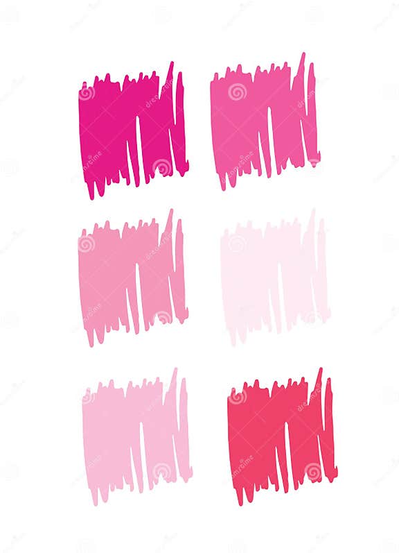Hand Drawn Scribble Pink Squares. Vector Illustration of Scribble Lines ...