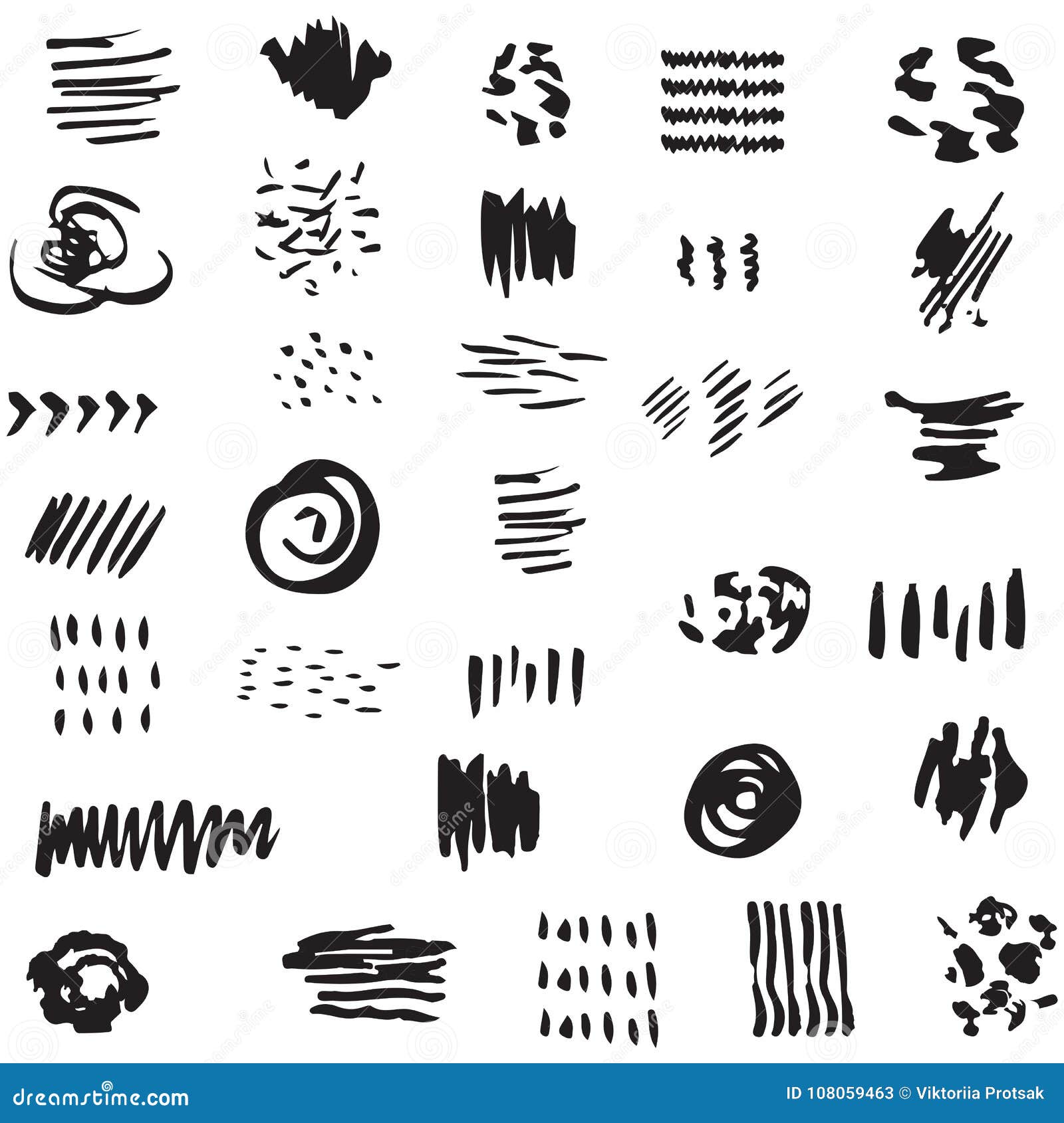 Hand Drawn Scribble Symbols Stock Vector - Illustration of texture ...