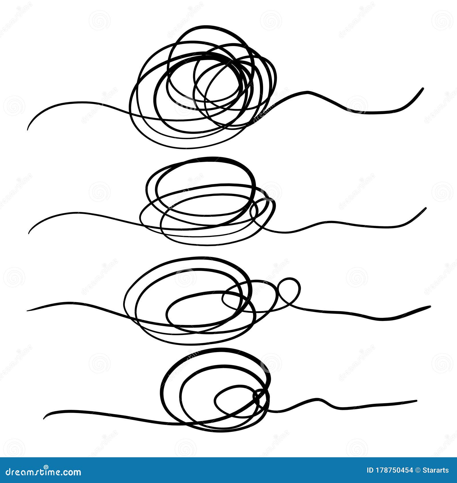 Hand Drawn Scribble Thread with Start and End Stock Vector ...