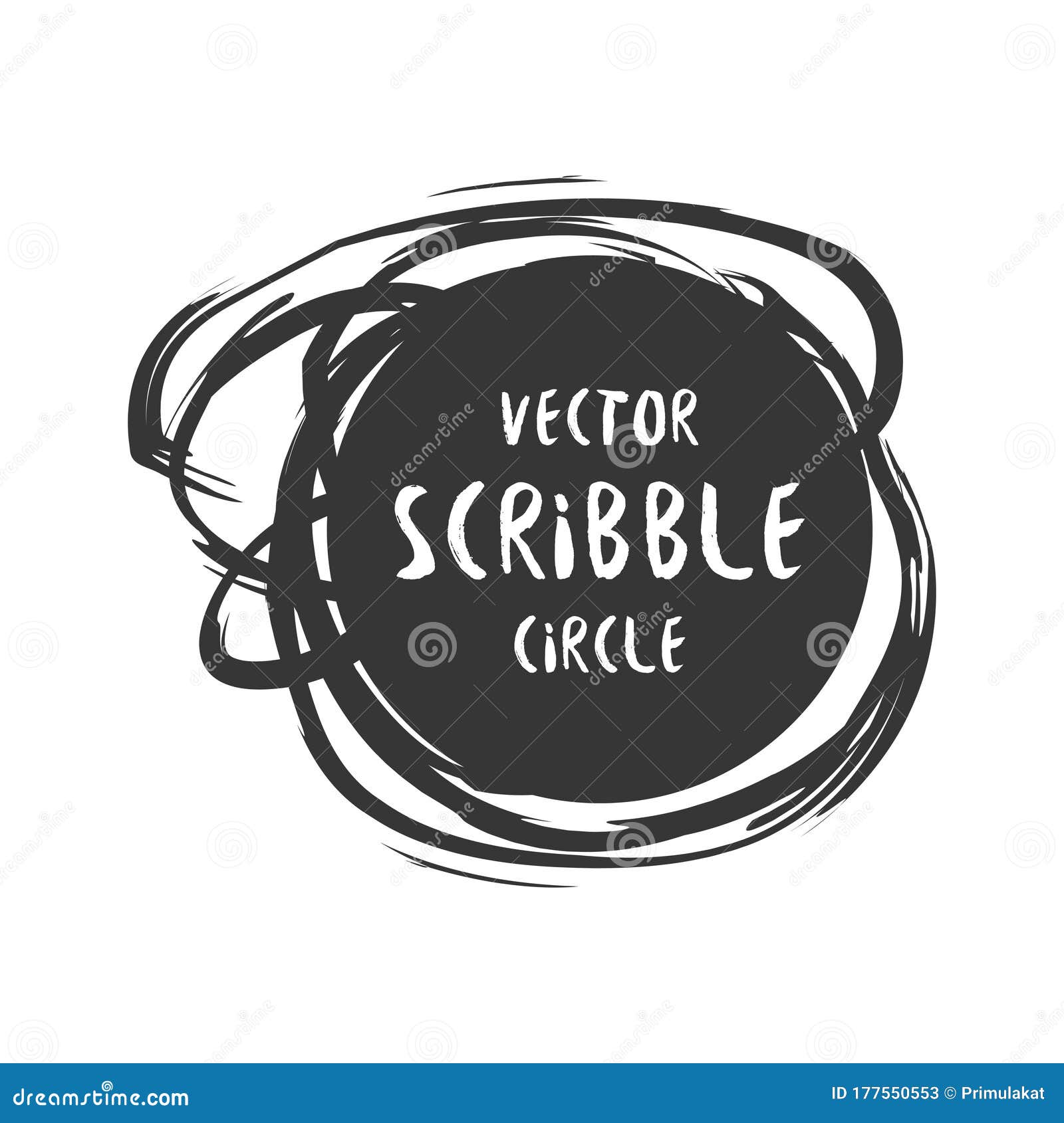 Hand Drawn Scribble Vector Circle and Label with Text Stock Vector ...