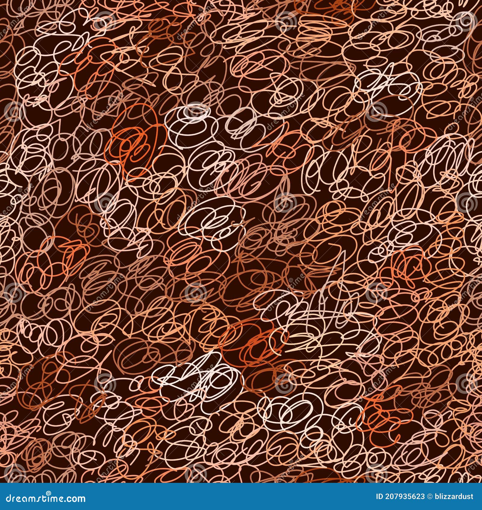 Hand Drawn Scribbles in Seamless Pattern Crumpled Lines Stock Vector ...