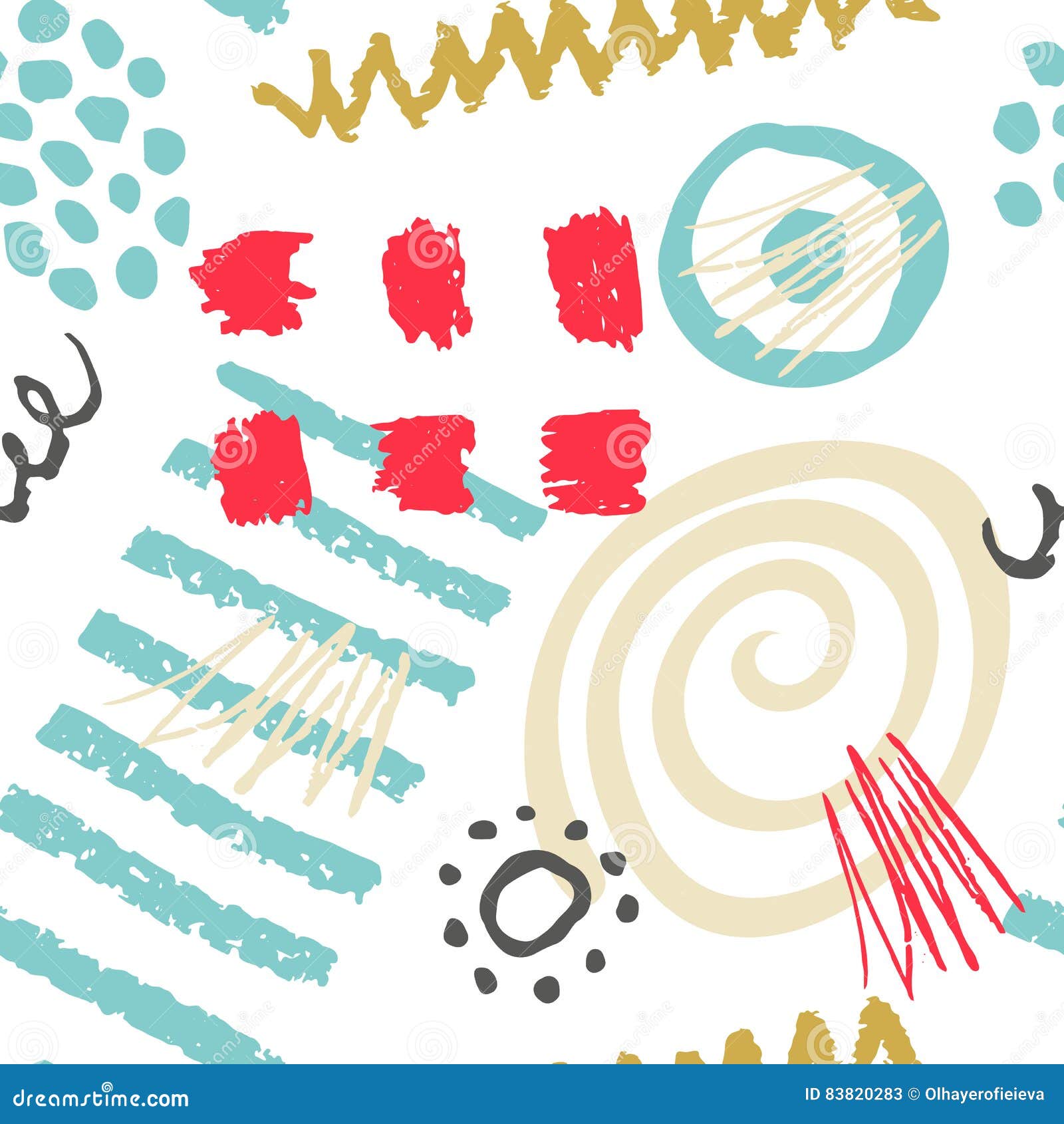 Hand Drawn Scribbles Seamless Pattern Stock Illustration - Illustration ...