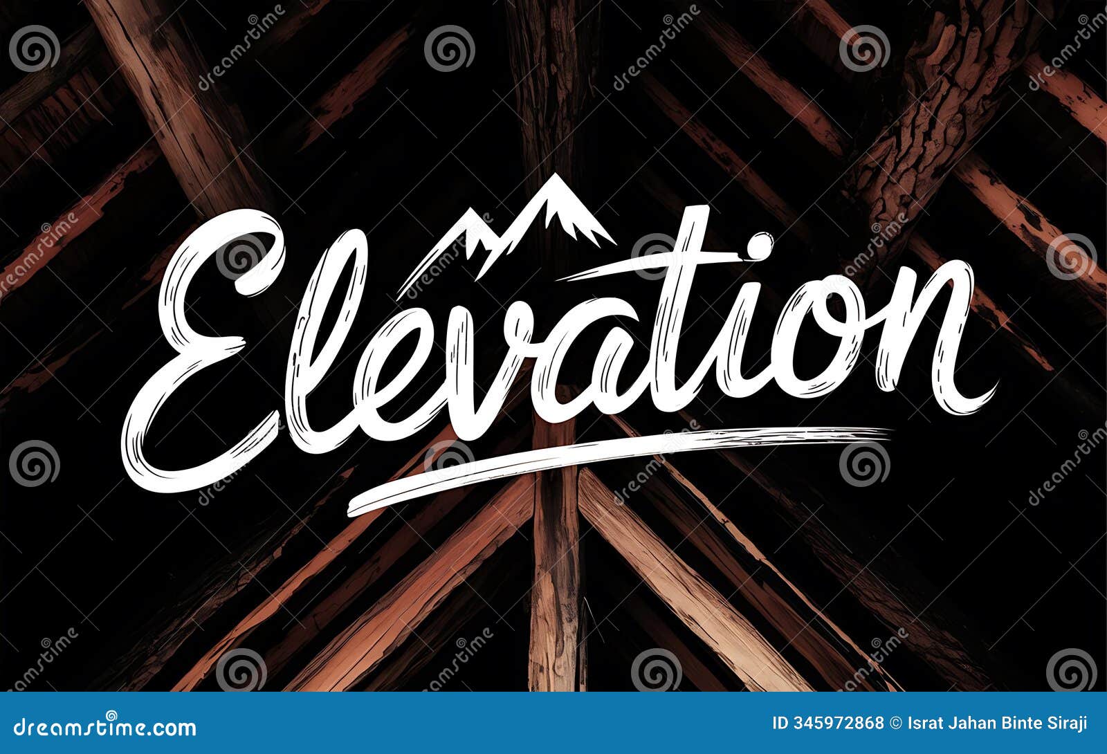 Hand-drawn Script Font with Mountain Peaks Incorporated into the Text ...
