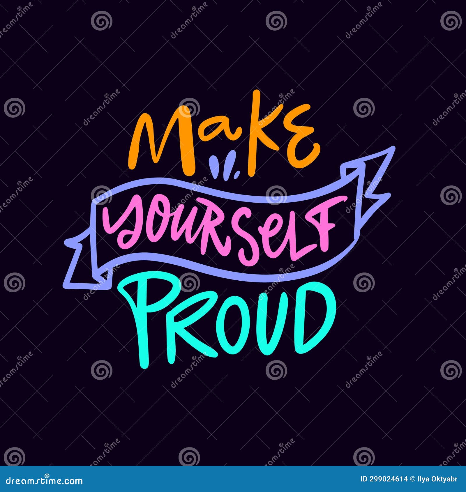 BE PROUD Colorful Typography Banner Vector Illustration | CartoonDealer ...