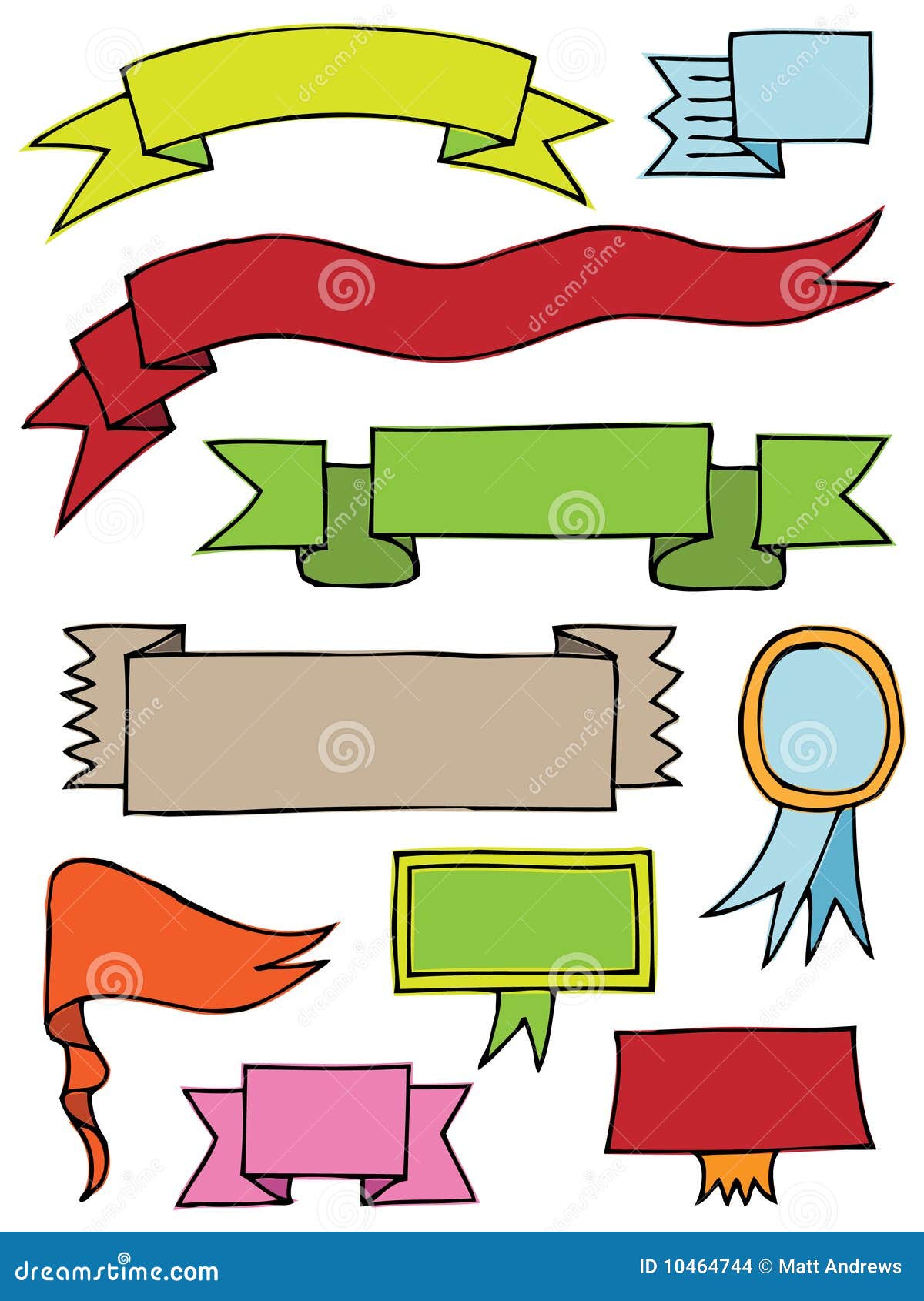 Hand drawn scroll banners stock vector. Illustration of yellow - 10464744