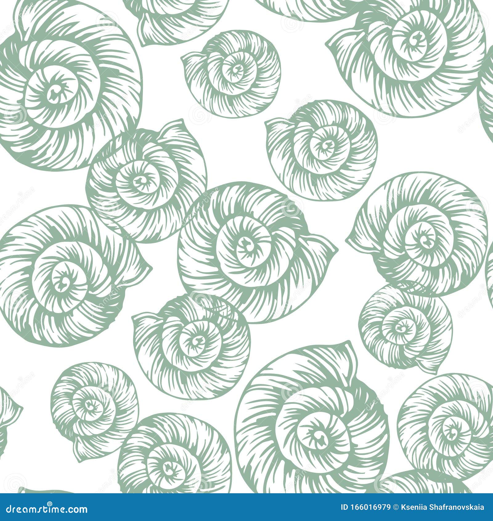 Shell Vector Seamless Pattern Stock Vector - Illustration of pattern ...