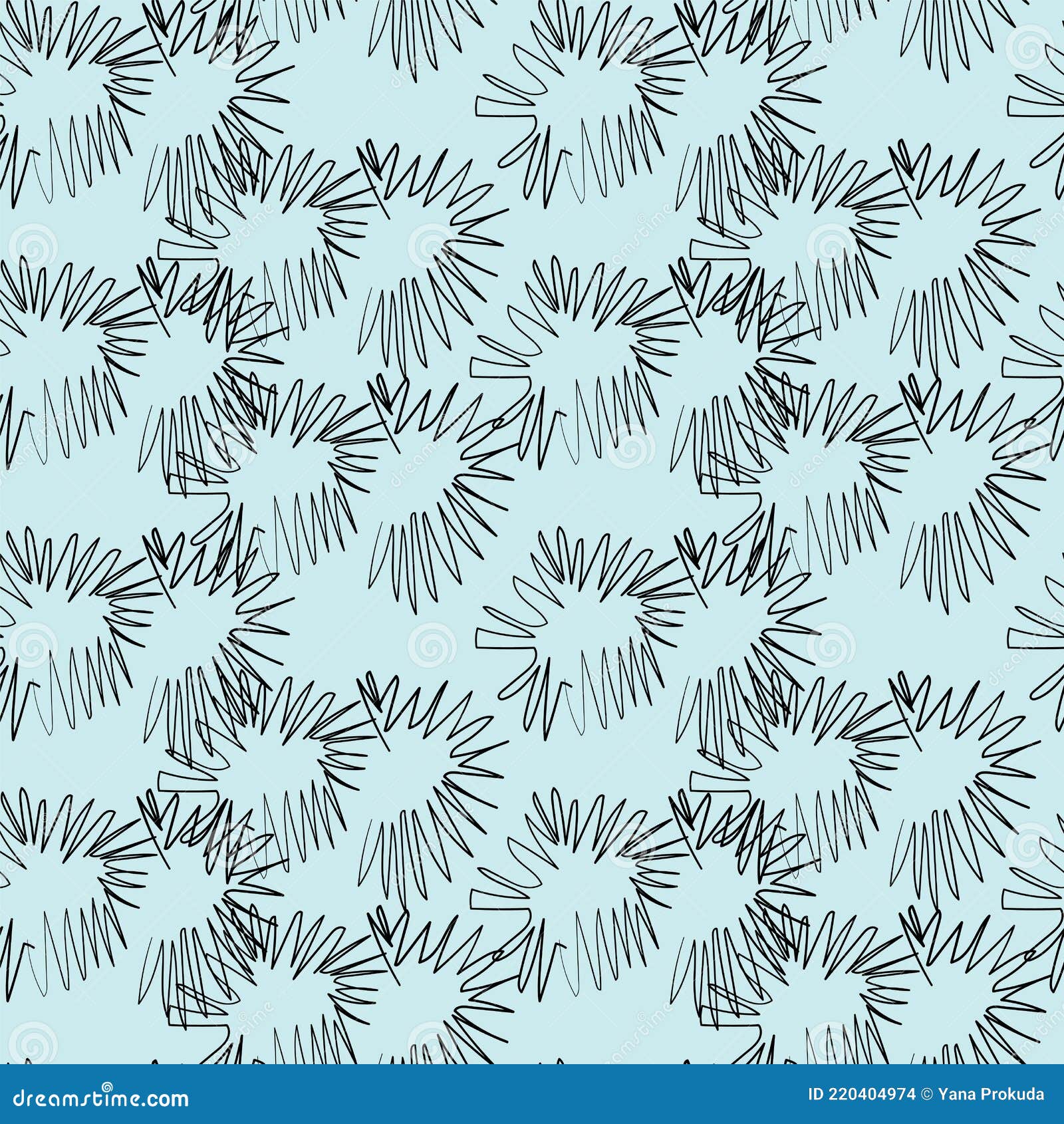 Hand Drawn Seamless Artwork with Curved Line Pattern Stock Vector ...