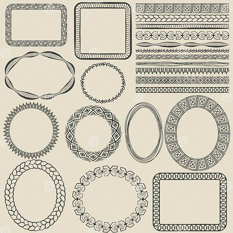 Hand-drawn Seamless Borders Stock Vector - Illustration of decor ...