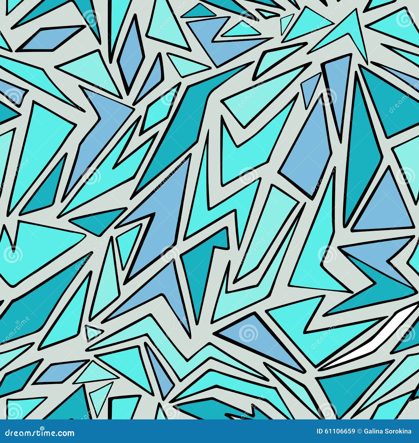 Hand Drawn Seamless Cold Geometric Pattern Stock Vector - Illustration ...