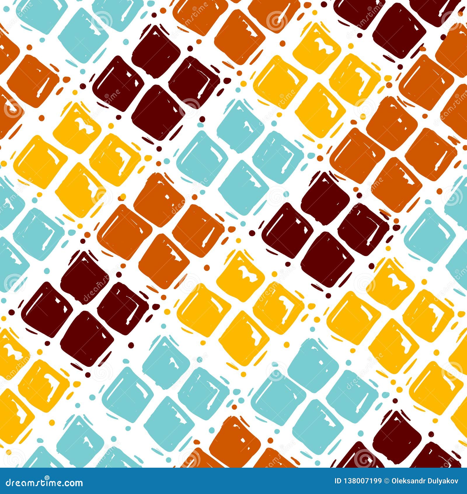 Hand Drawn Seamless Geometrical Pattern Vector. Cute Rhombus Shape ...