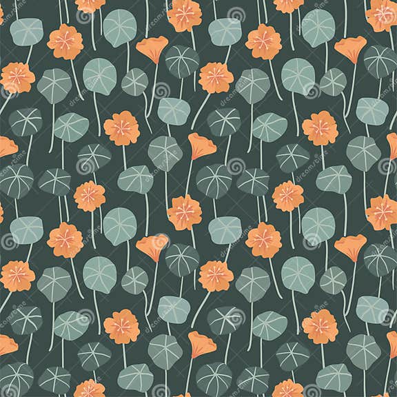 Hand Drawn Seamless Green Floral Pattern Stock Vector - Illustration of geometric, plant: 329918220