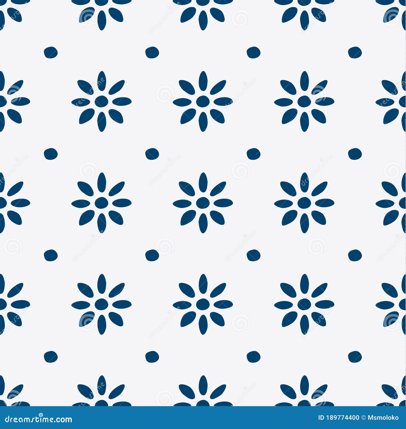 Indigo Pattern Painting. White Seamless Illustration. Blue Tropical ...