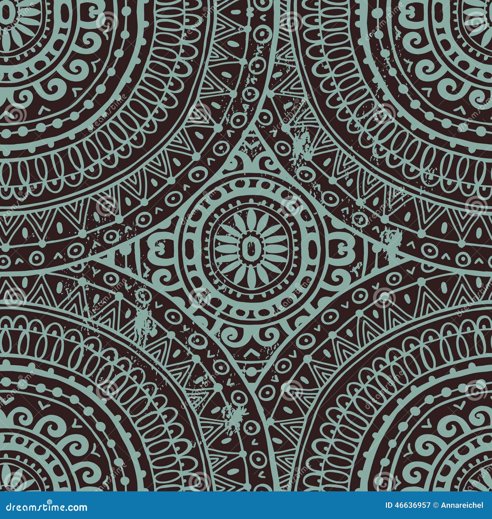 Hand Drawn Seamless Lace Background in Ethnic Style Stock Vector ...