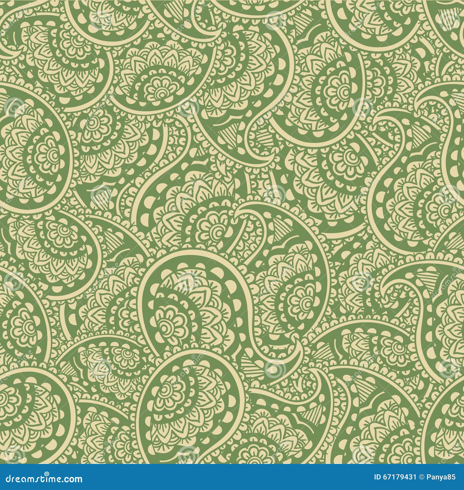 Hand Drawn Seamless Paisley Pattern. Doodle Style Stock Vector ...