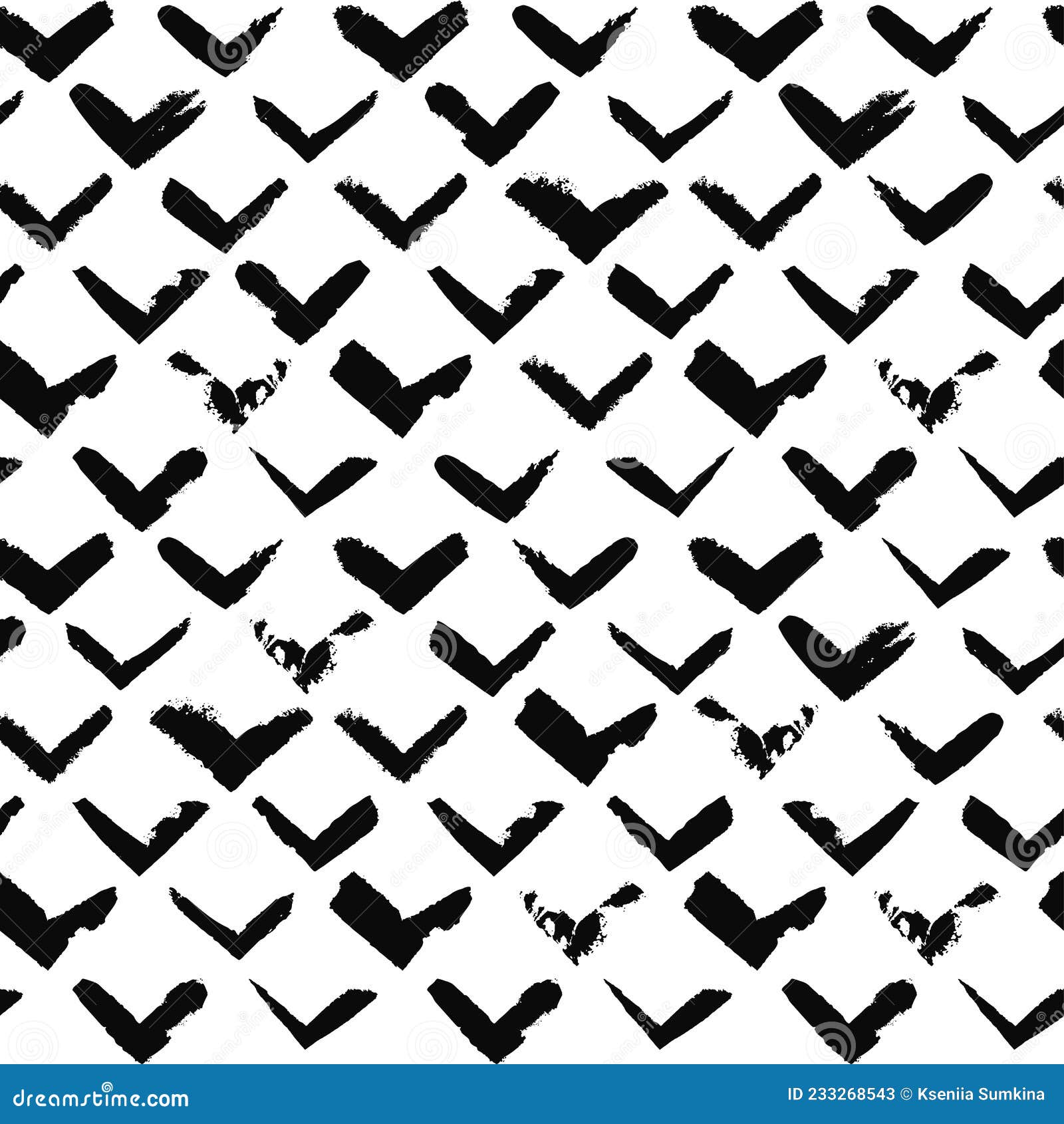 Hand Drawn Seamless Pattern with Check Mark Stock Vector - Illustration ...