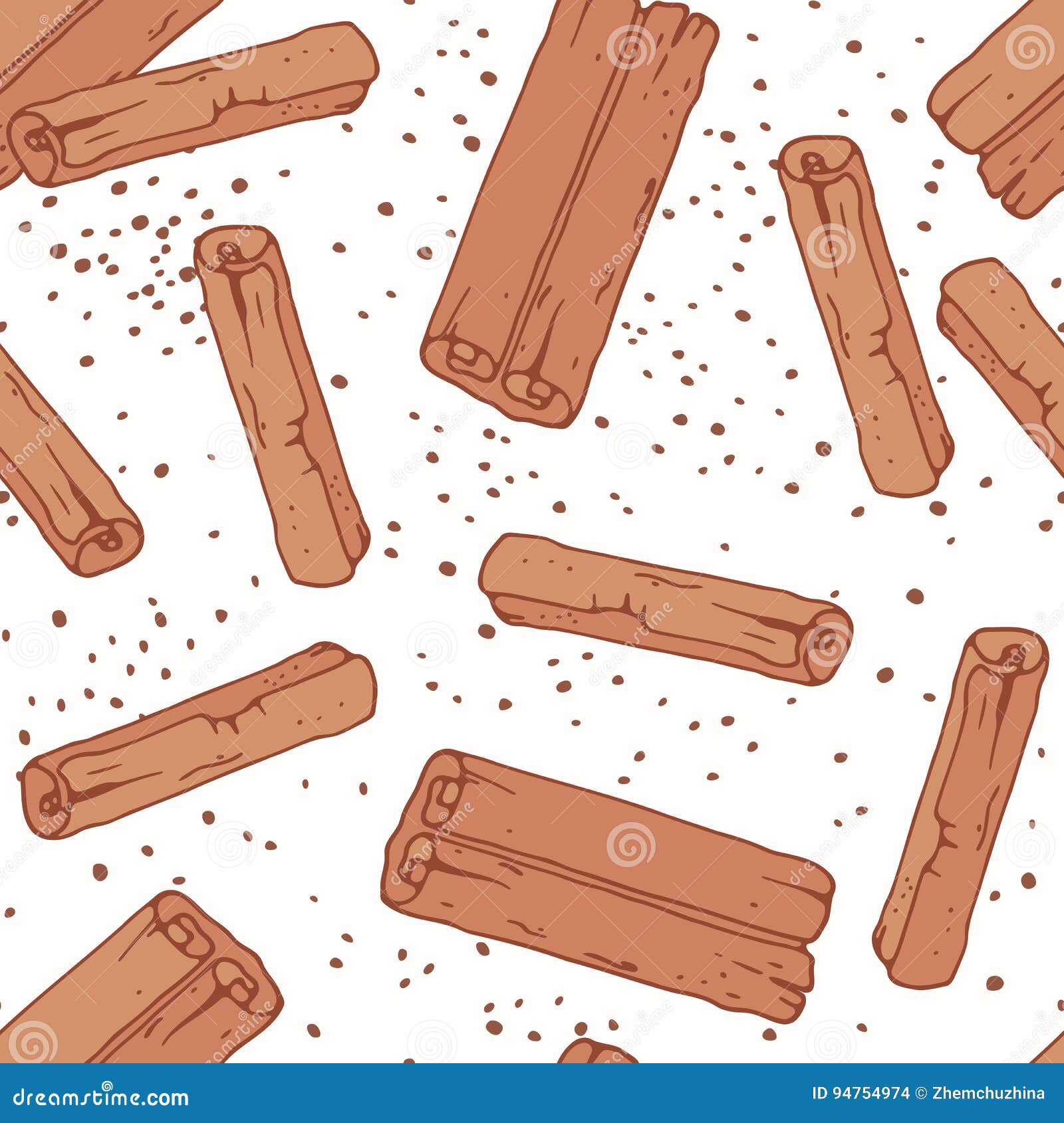 Seamless Pattern Cinnamon Sticks Stock Illustrations – 231 Seamless ...