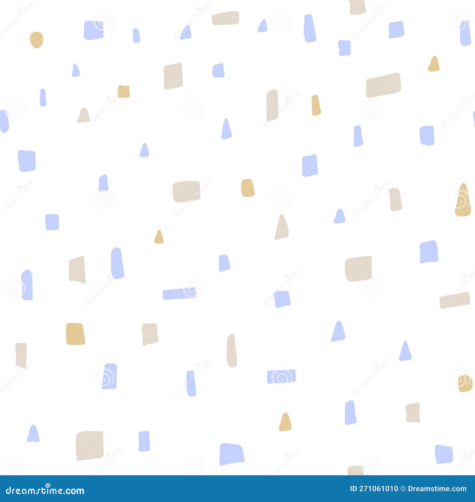 Hand Drawn Seamless Pattern with Confetti in Rectangular and Triangular ...