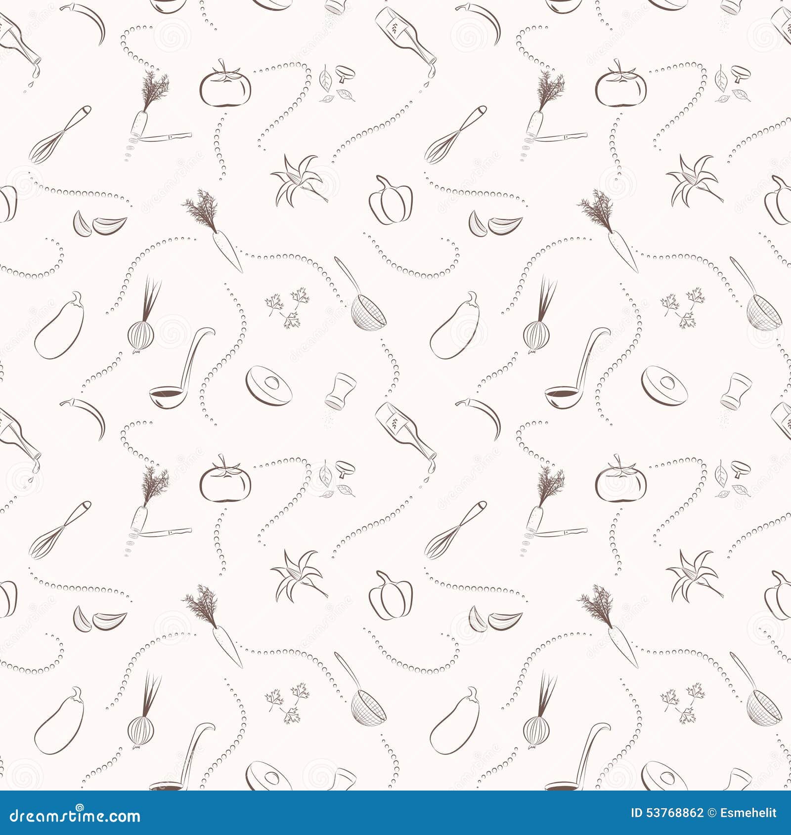 Hand Drawn Seamless Pattern Cooking and Food Stock Vector ...
