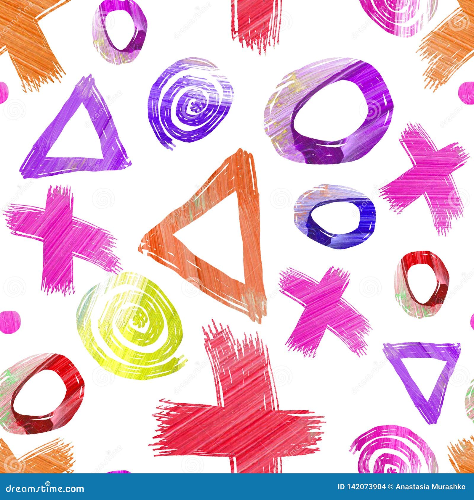 Hand Drawn Seamless Pattern with Different Figures Stock Photo - Image ...