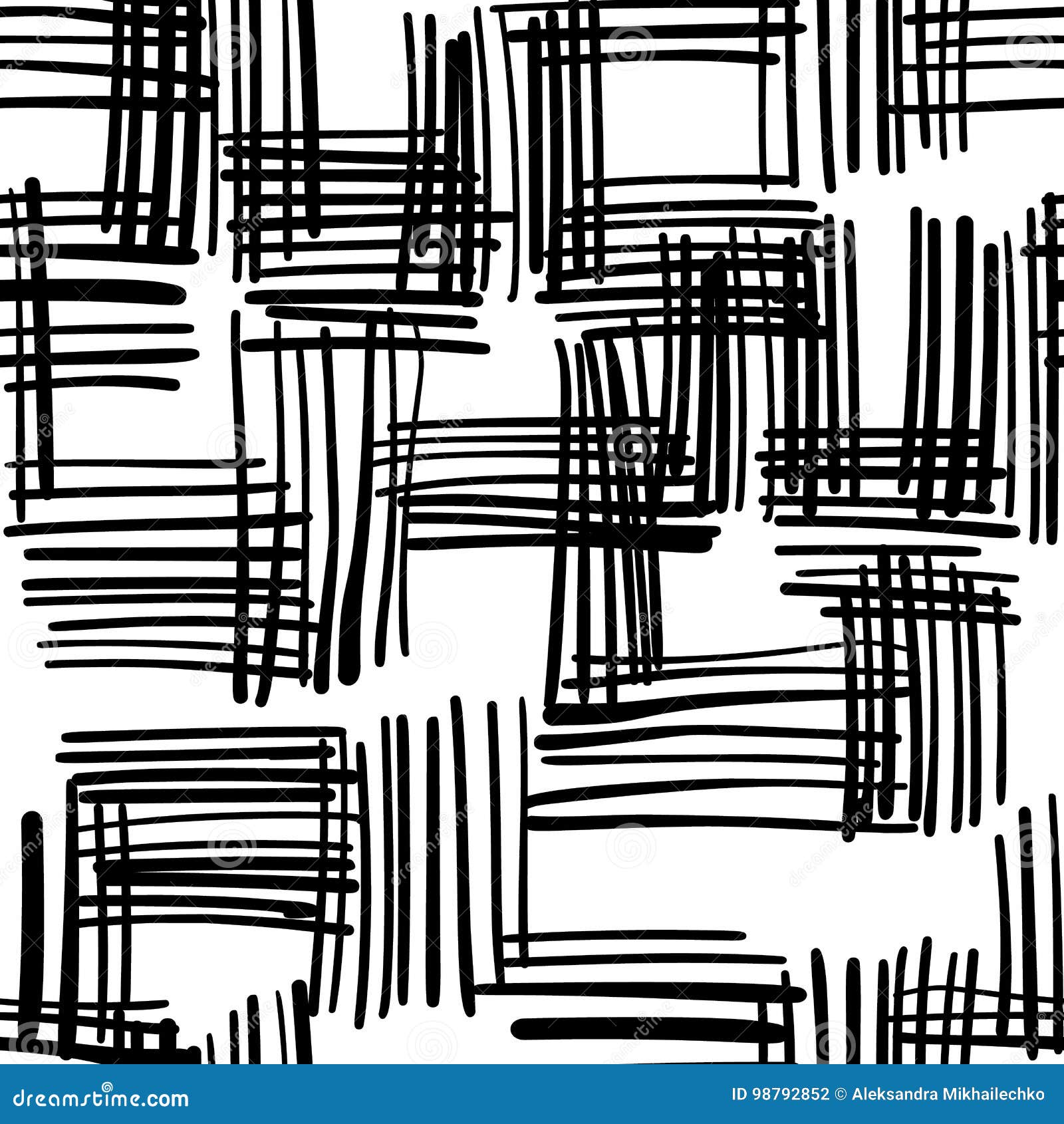 Hand Drawn Seamless Pattern Isolated on White Background. Stock Vector ...