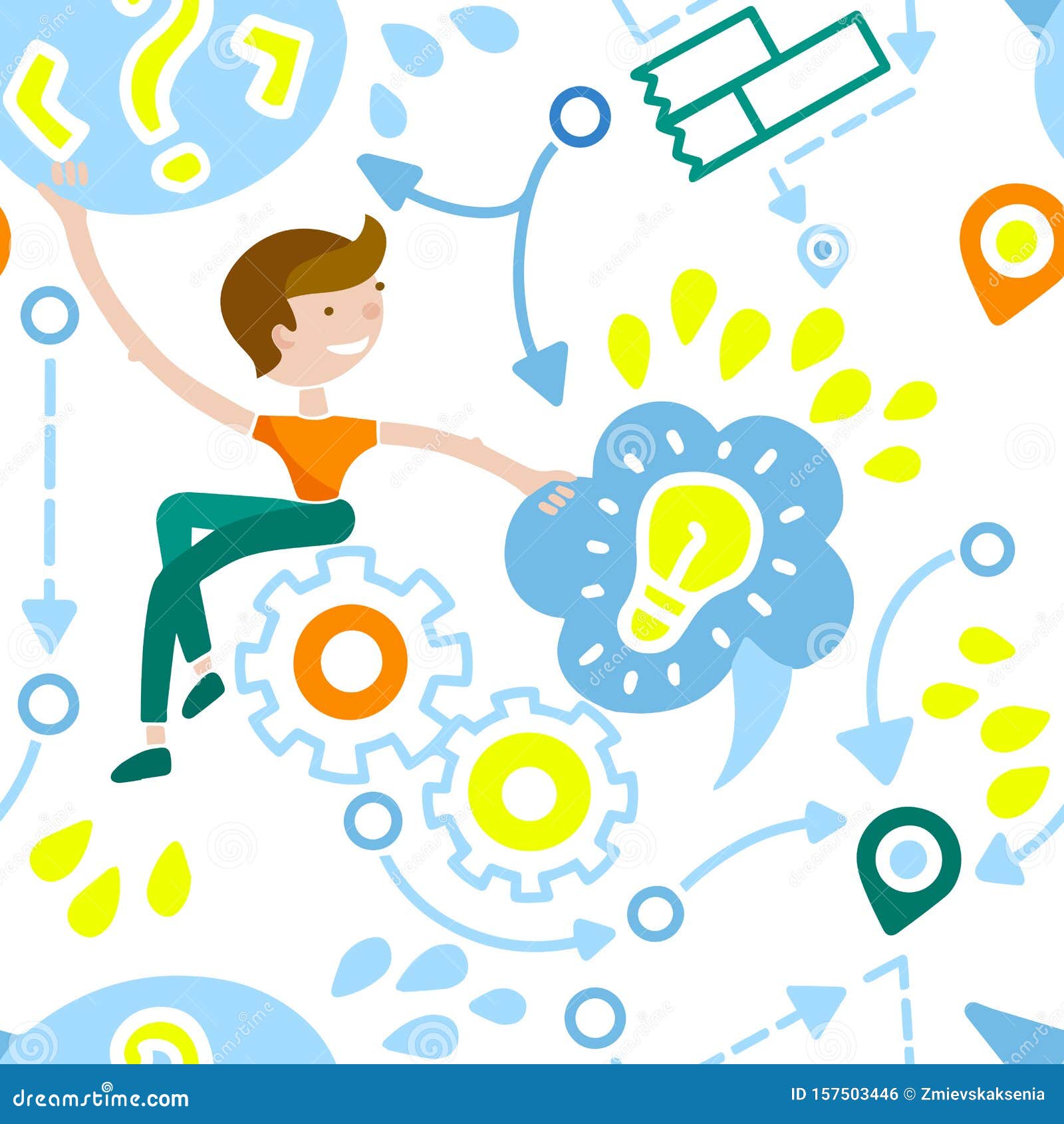 Hand Drawn Seamless Pattern Isolated on White Stock Vector ...