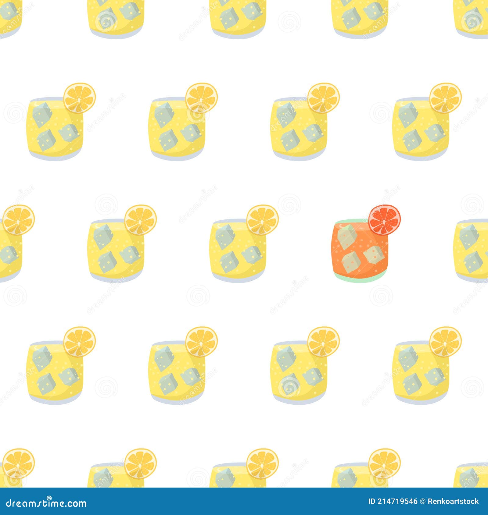 Hand Drawn Seamless Pattern with Lemonade Drink. Fabric Print Texture ...