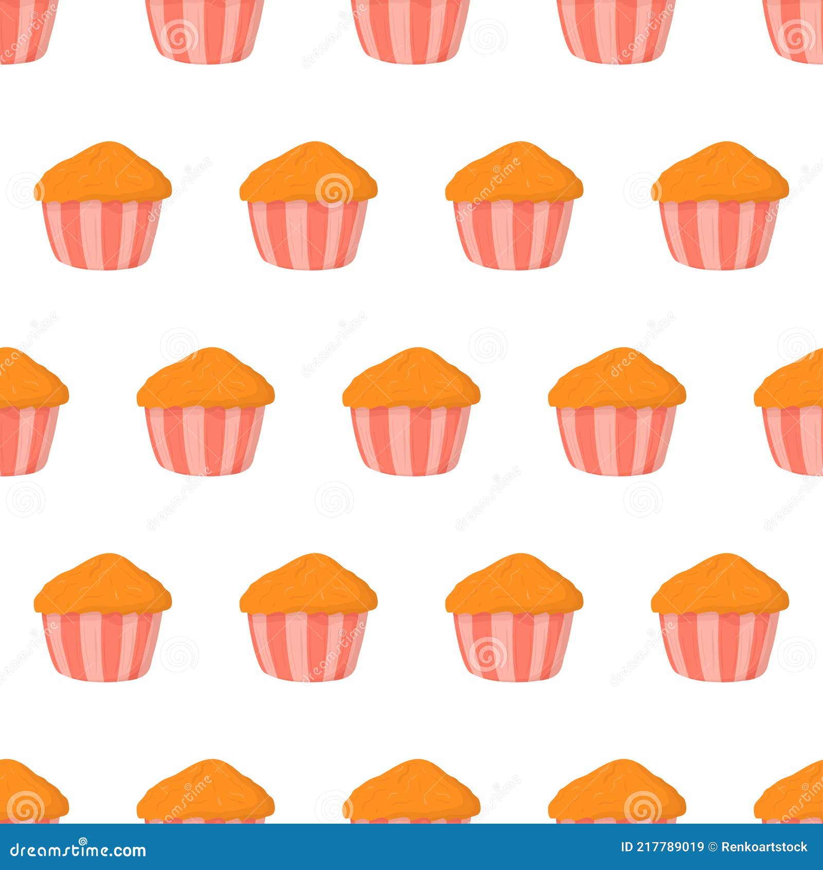 Hand Drawn Seamless Pattern with Muffin for Wallpaper Design. Stock ...